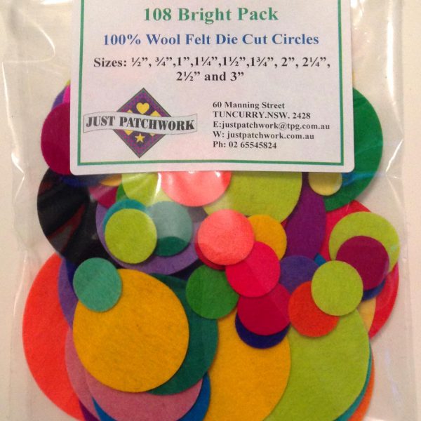 Wool Felt - Die Cut Circles - Just Patchwork